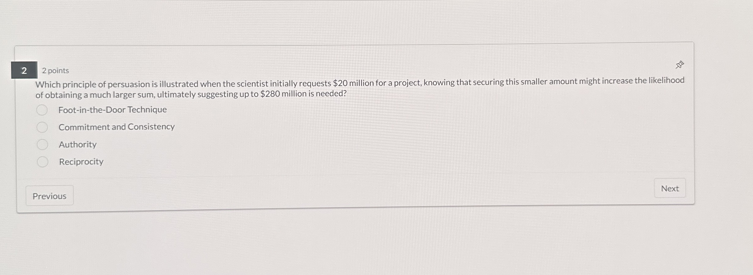 Solved 22 ﻿pointsWhich principle of persuasion is | Chegg.com