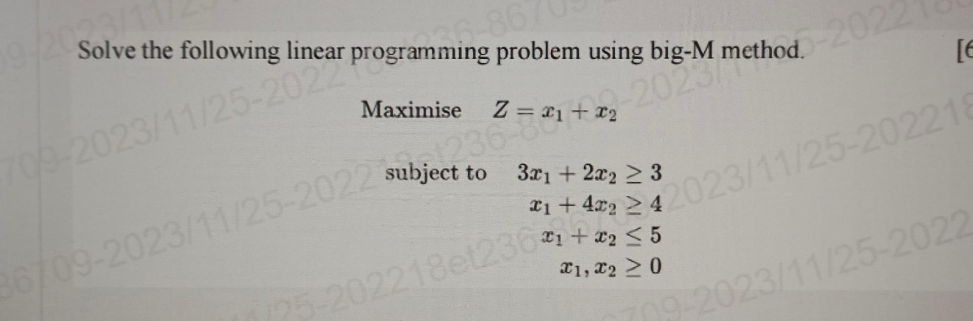Solved Solve The Following Linear Programming Problem Using 5687