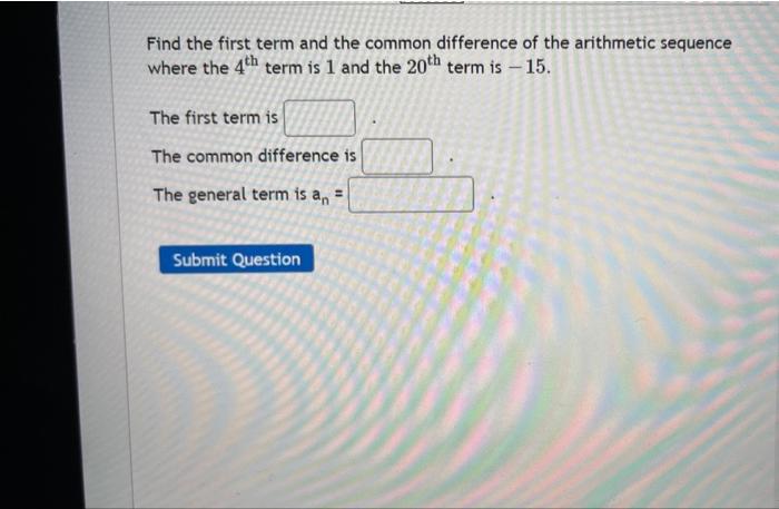 Solved Find the first term and the common difference of the | Chegg.com