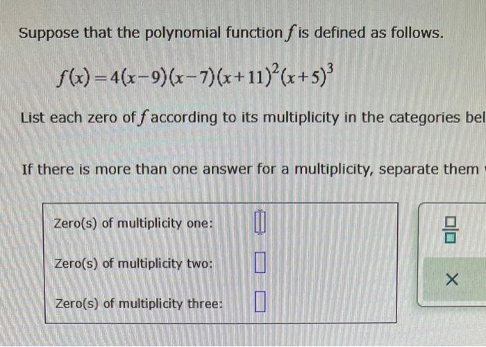 Solved Suppose that the polynomial function f is defined as | Chegg.com