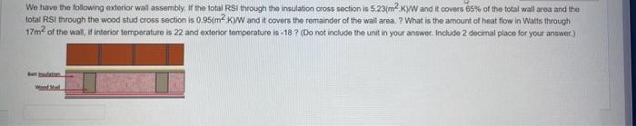 Solved We have the following exterior wall assembly. If the | Chegg.com