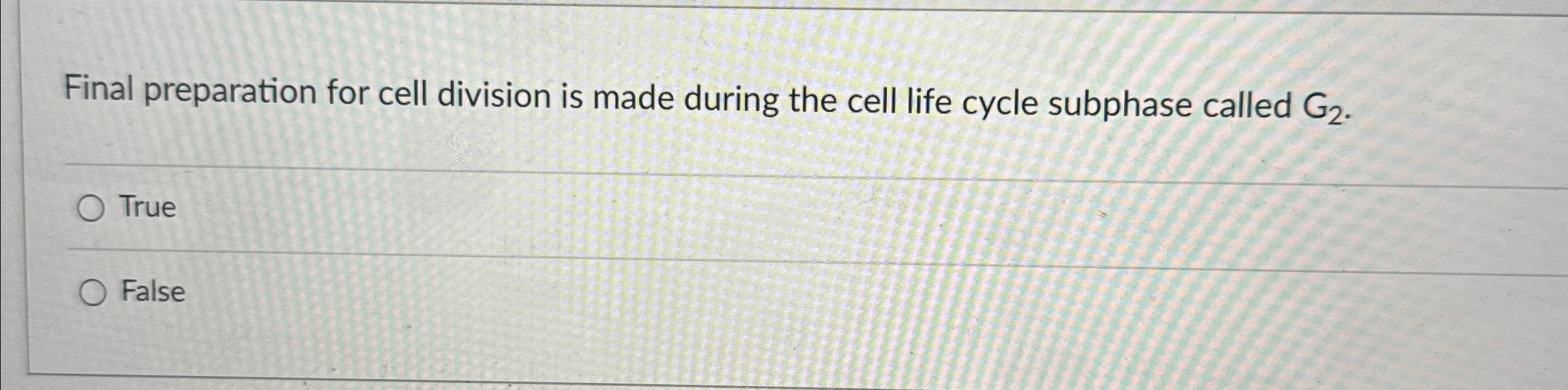 Solved Final preparation for cell division is made during | Chegg.com