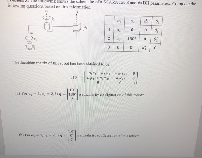 Solved following shows the schematic of a SCARA robot and | Chegg.com