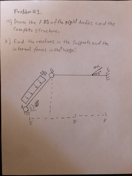 Solved Problem #1 a) Dram the FBD of the rigid bodies and | Chegg.com