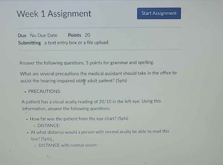 Solved Week 1 ﻿AssignmentDue No Due Date Points 20Submitting | Chegg.com