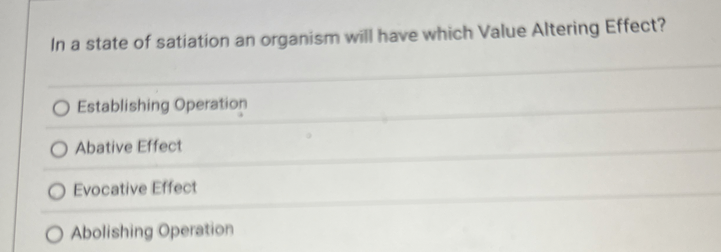 Solved In a state of satiation an organism will have which | Chegg.com