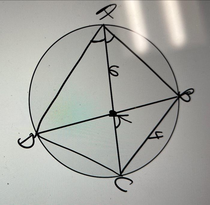 Solved Let ABCD be cyclic with diagonals intersecting at | Chegg.com