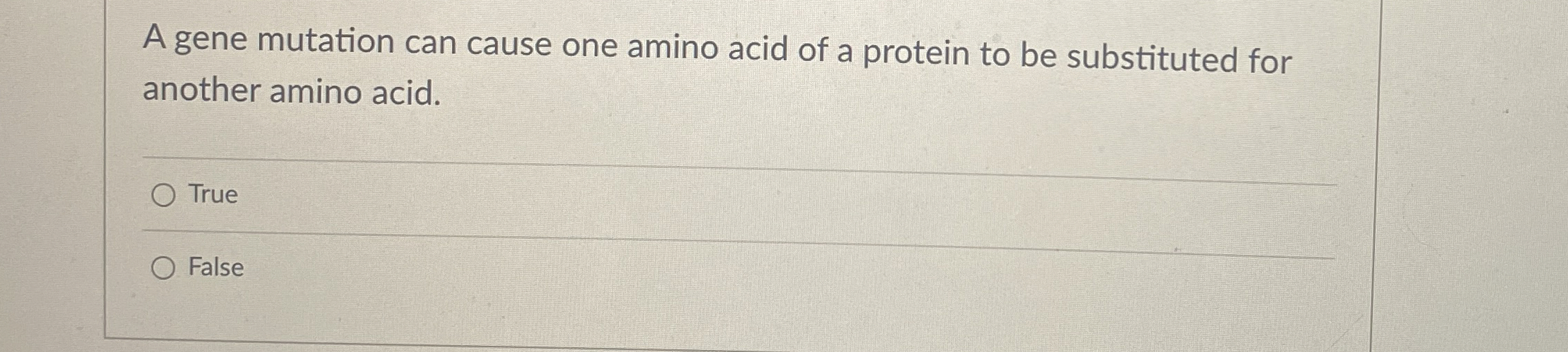 Solved A gene mutation can cause one amino acid of a protein | Chegg.com