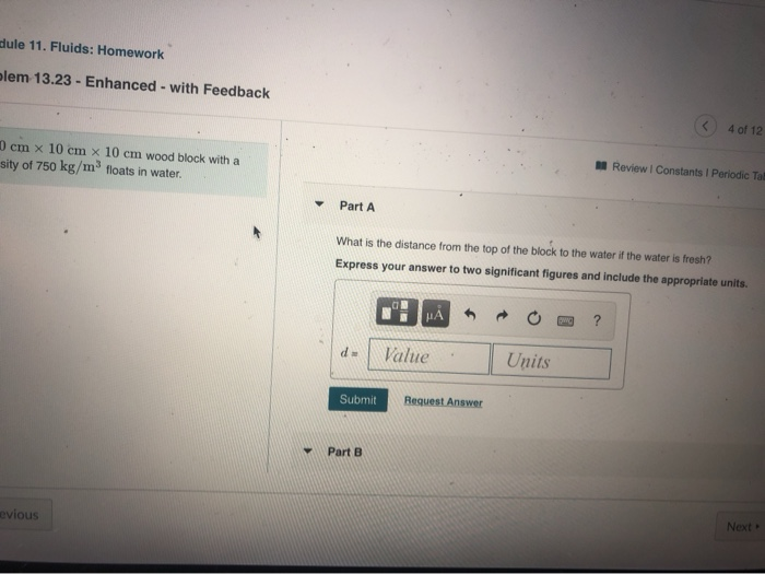 Solved dule 11. Fluids: Homework plem 13.23 - Enhanced - | Chegg.com