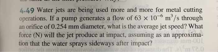 Solved -OHE30-OTE3 4.49 Water jets are being used more and | Chegg.com