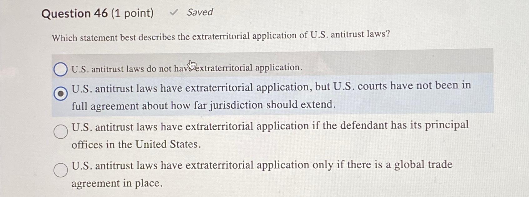 Solved Question 46 (1 ﻿point)SavedWhich statement best | Chegg.com
