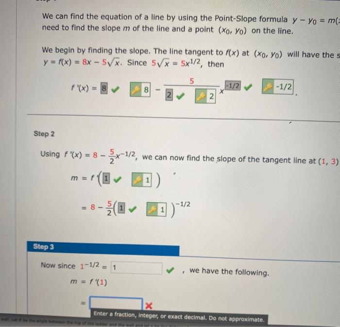 Solved We can find the equation of a line by using the | Chegg.com