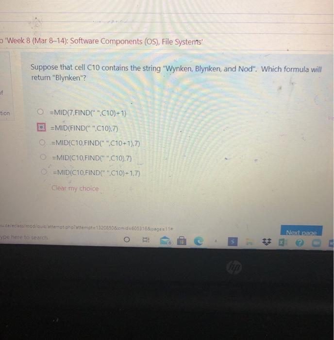 Solved 'Week 8 (Mar 8-14): Software Components (OS), File | Chegg.com