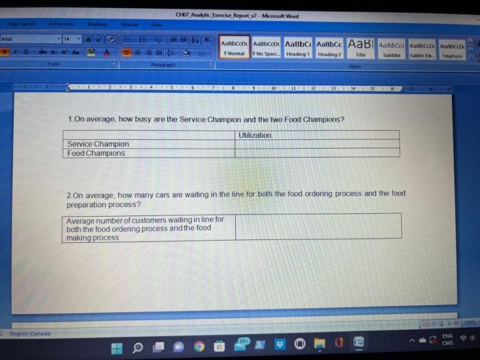 Solved Analyzing a Taco Bell Restaurant The following | Chegg.com ...