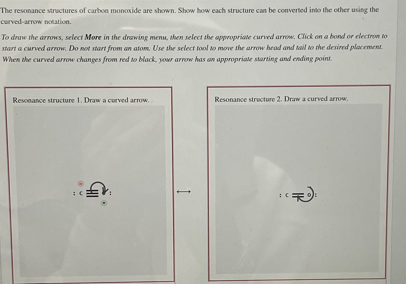 Solved The resonance structures of carbon monoxide are | Chegg.com