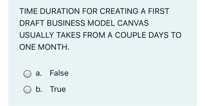 Solved TIME DURATION FOR CREATING A FIRST DRAFT BUSINESS | Chegg.com