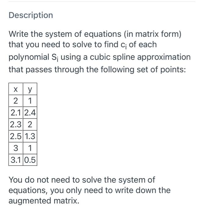 Description Write the system of equations (in matrix | Chegg.com