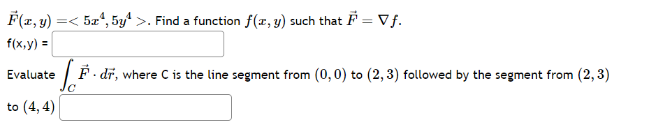 Solved vec(F)(x,y)= . ﻿Find a function f(x,y) ﻿such | Chegg.com