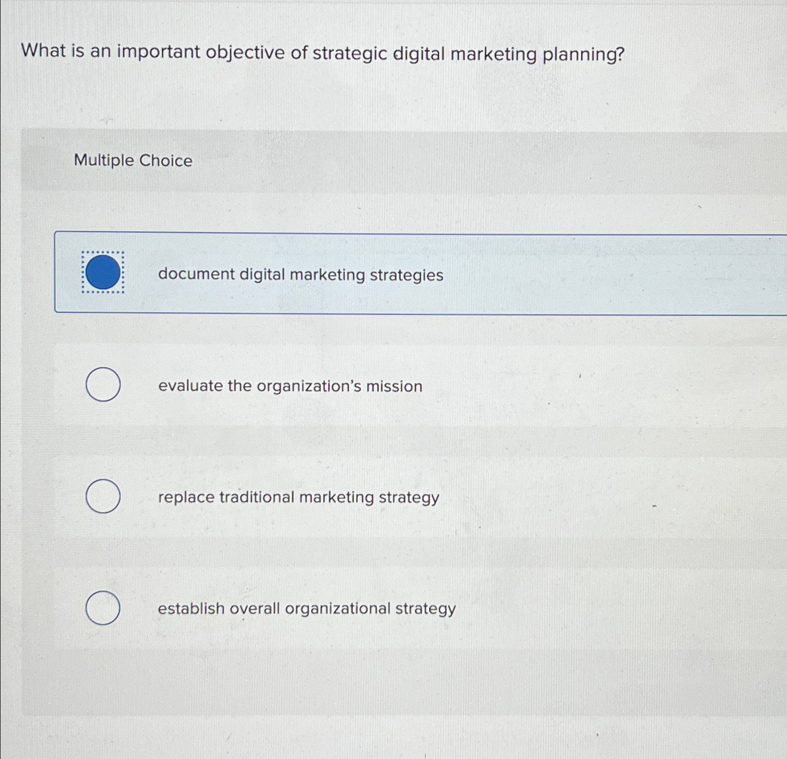 Solved What is an important objective of strategic digital | Chegg.com