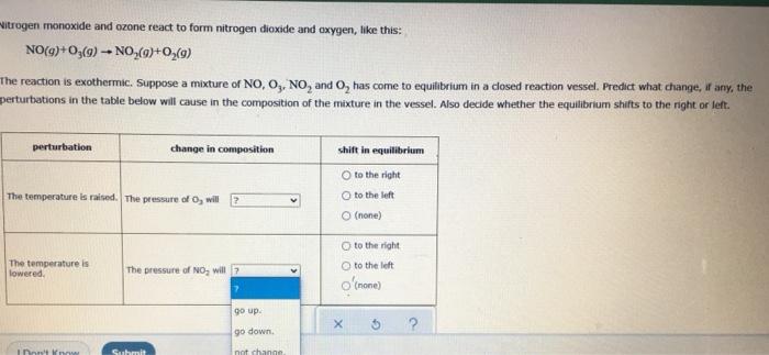 Solved Nitrogen monoxide and ozone react to form nitrogen | Chegg.com
