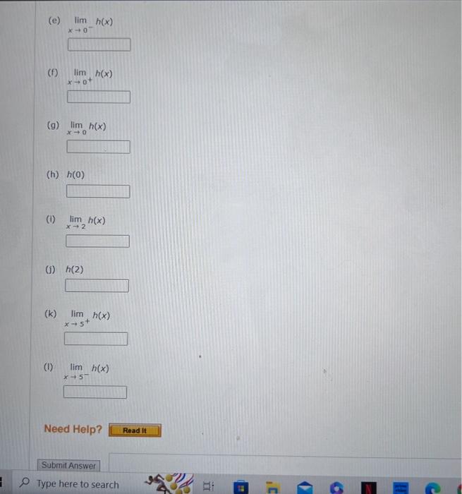 Solved (a) limx→−3−h(x) (b) limx→−3+h(x) (c) limx→−3h(x) (d) | Chegg.com