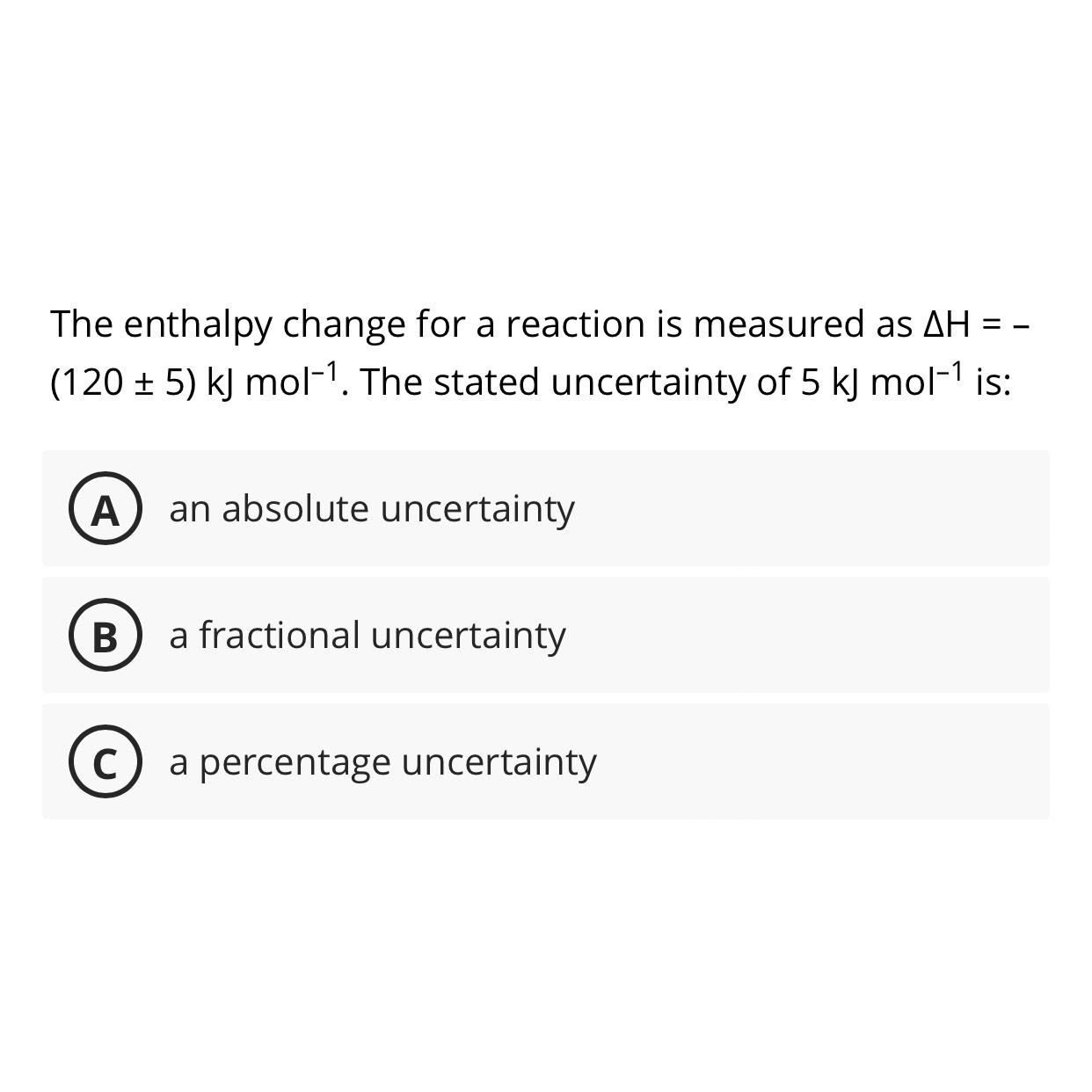 Solved The enthalpy change for a reaction is measured as | Chegg.com