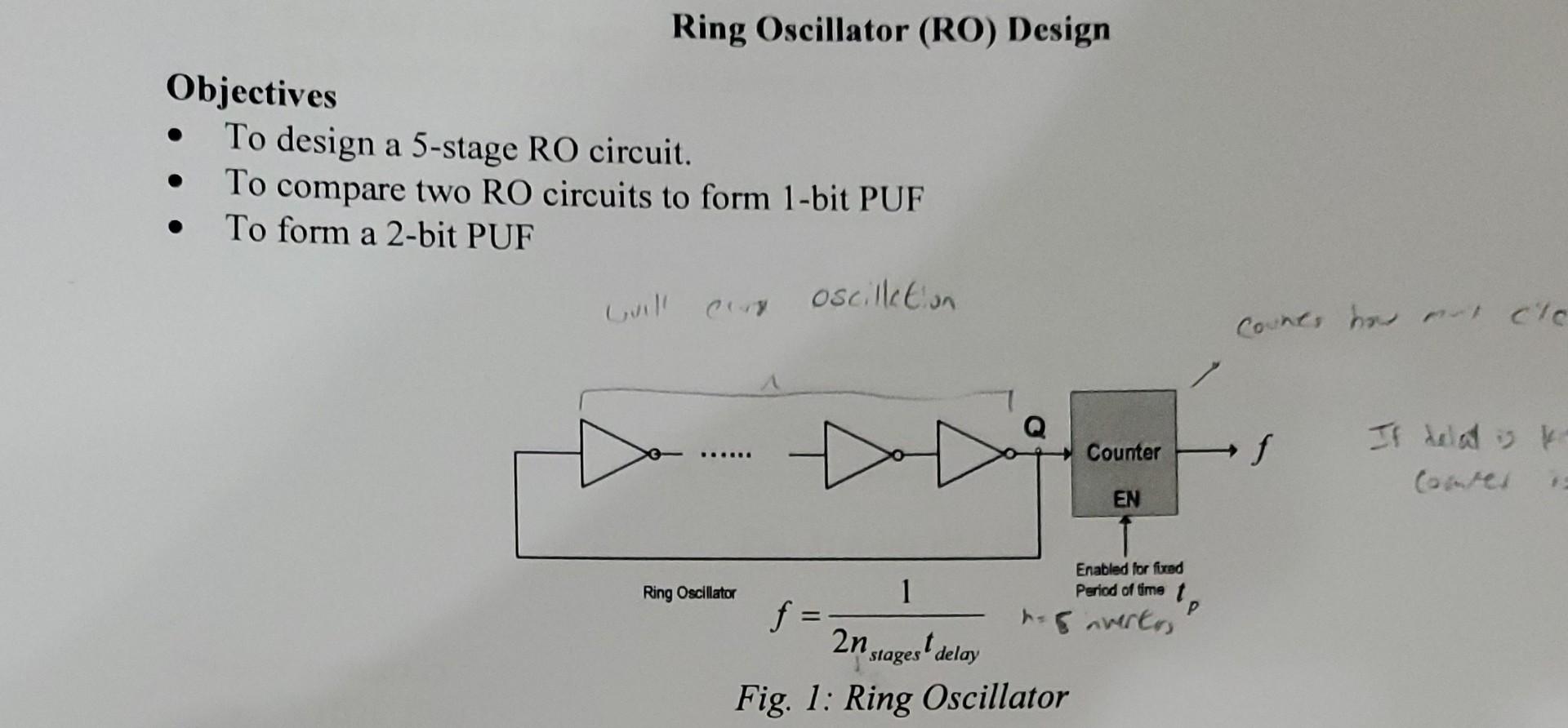 Solved Objectives - To design a 5-stage RO circuit. - To | Chegg.com