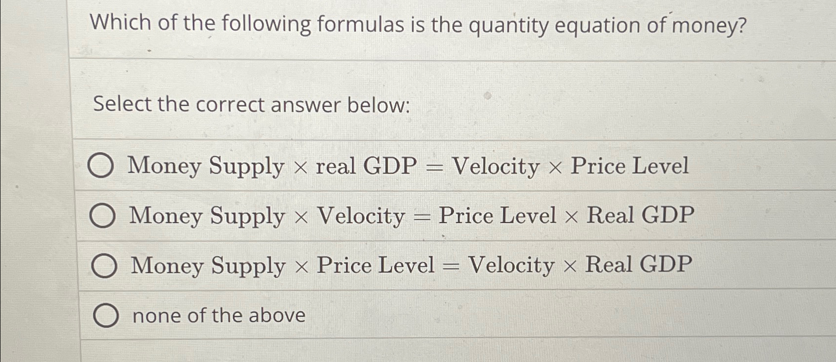 Solved Which of the following formulas is the quantity | Chegg.com