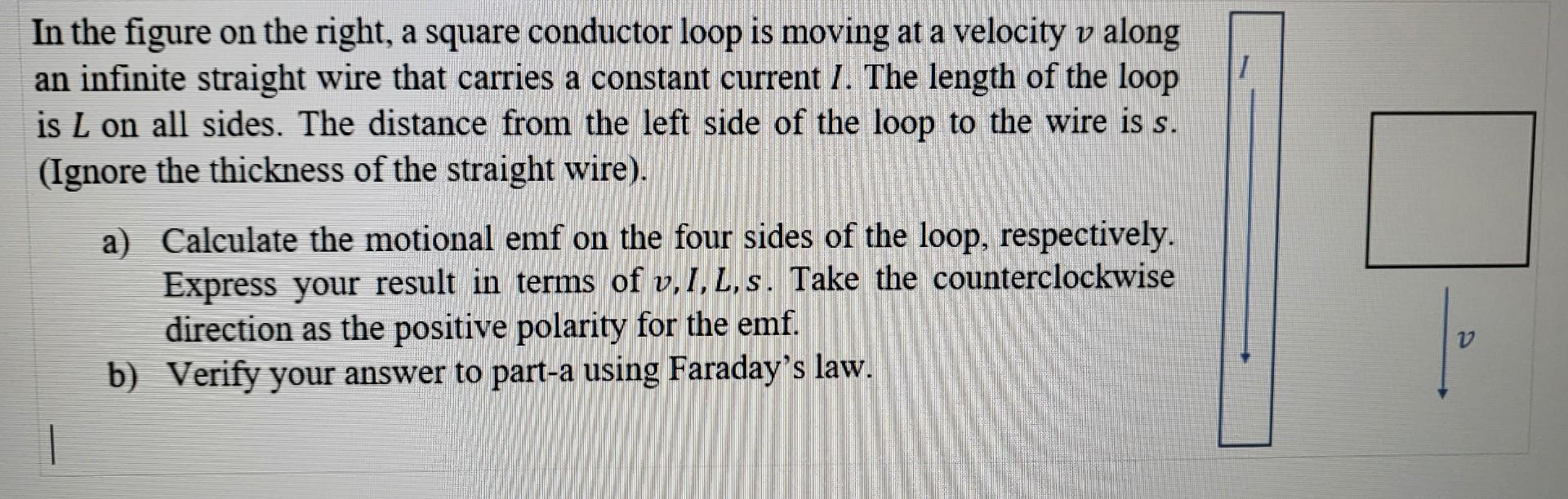 Solved In the figure on the right, a square conductor loop | Chegg.com