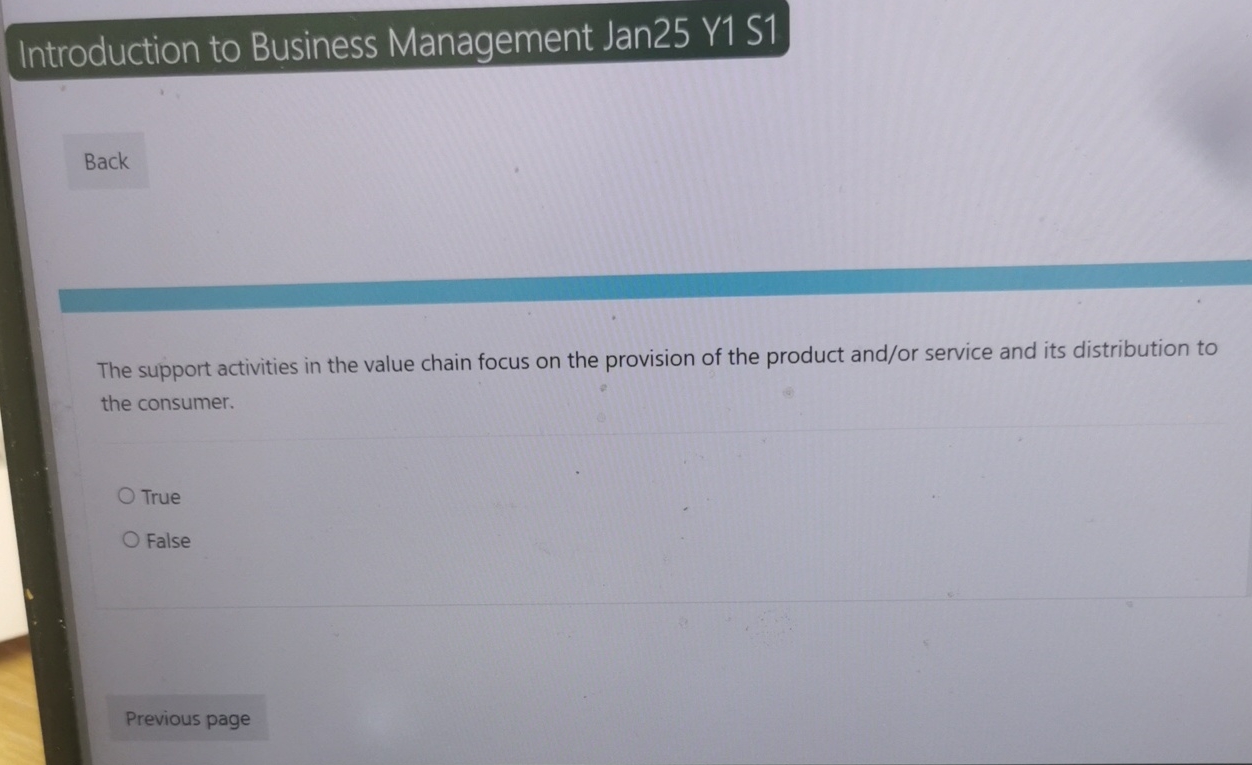 Solved Introduction to Business Management Jan25 ﻿Y1 ﻿S1The | Chegg.com