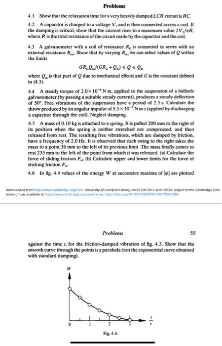 Solved Problems 4.1 Show that the relaxation time for a very | Chegg.com