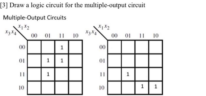 Solved [3] Draw a logic circuit for the multiple-output | Chegg.com