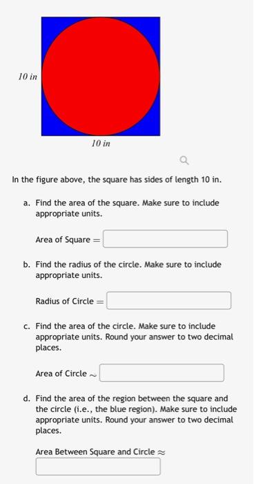 Solved In the figure above, the square has sides of length | Chegg.com