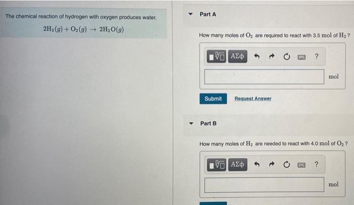Solved The chemical reaction of hydrogen with oxygen | Chegg.com