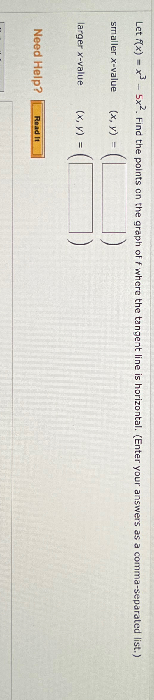Solved Let f(x)=x3-5x2. ﻿Find the points on the graph of f | Chegg.com