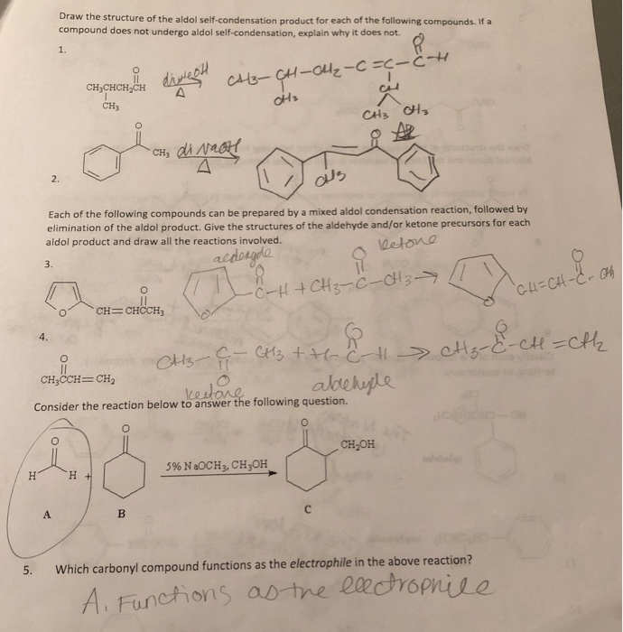 Solved Draw the structure of the aldol self-condensation | Chegg.com