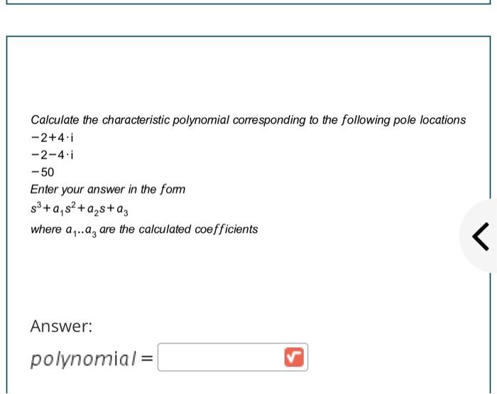 Solved Calculate the characteristic polynomial corresponding | Chegg.com