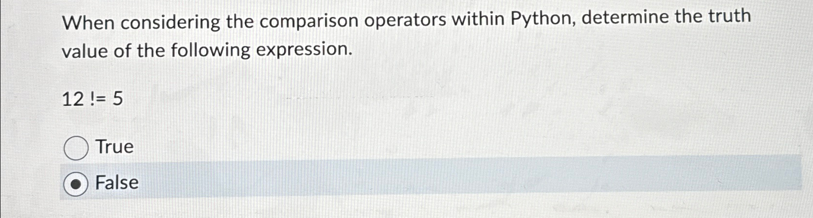 Solved When considering the comparison operators within | Chegg.com