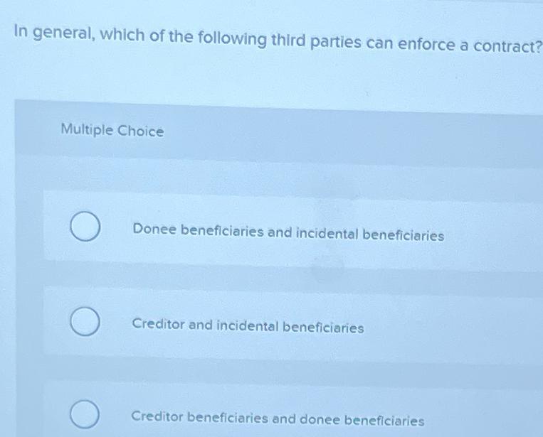 Solved In general, which of the following third parties can | Chegg.com