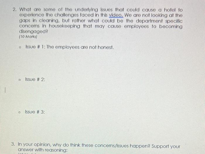 2. What are some of the underlying issues that could | Chegg.com