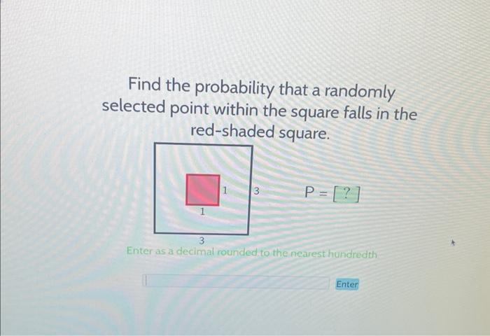 Solved Find the probability that a randomly selected point | Chegg.com