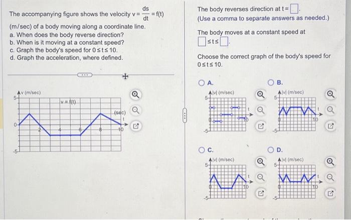 Solved The Accompanying Figure Shows The Velocity