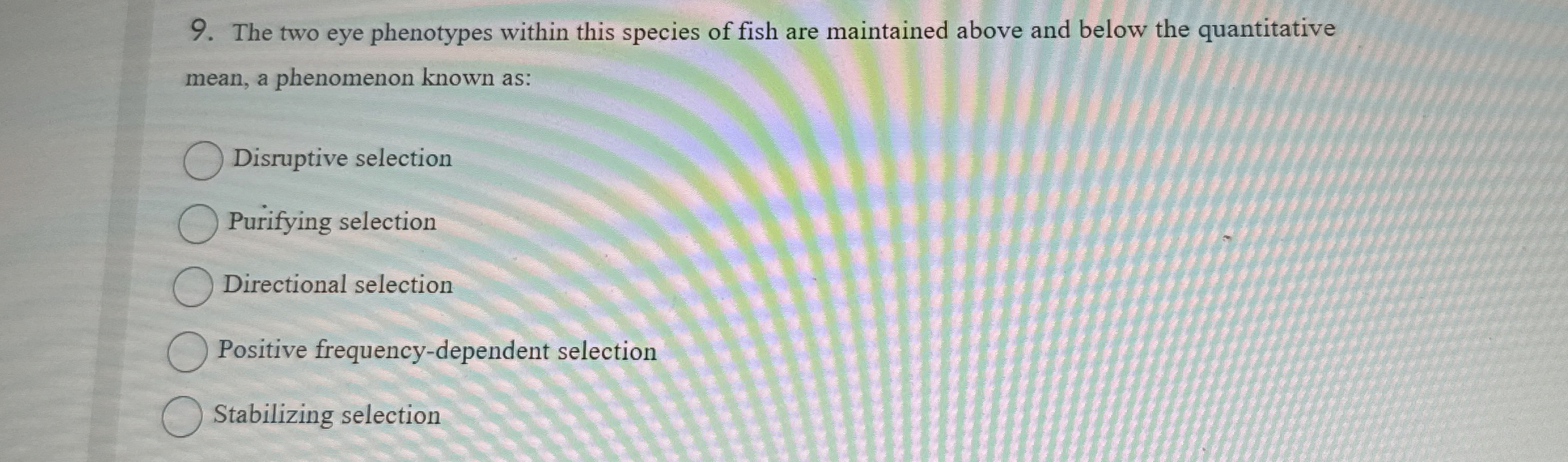 Solved The two eye phenotypes within this species of fish | Chegg.com
