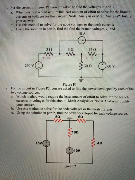 Solved 1. For the circuit in Figure P1, you are asked to | Chegg.com