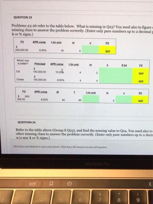 Solved QUESTION 23 Problems 23-26 refer to the table below. | Chegg.com