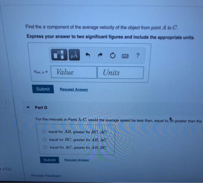 Solved Find the x component of the average velocity of the | Chegg.com