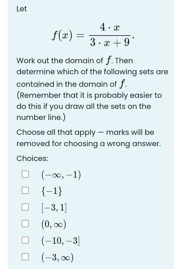 Solved Letf(x)=4*x3*x+9.Work out the domain of f. ﻿Then | Chegg.com