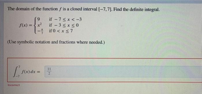 Solved The Domain Of The Functionſ Is A Closed Interval