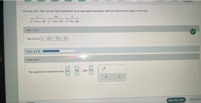 Solved Find the LCD. Then convert each expression to an | Chegg.com