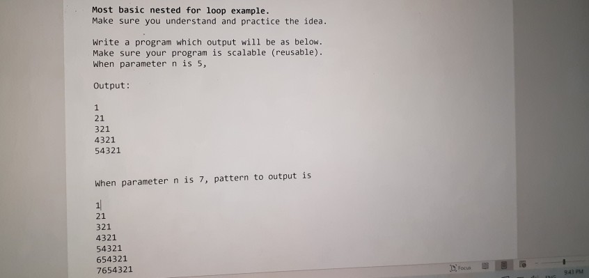 Solved Most basic nested for loop example. Make sure you | Chegg.com